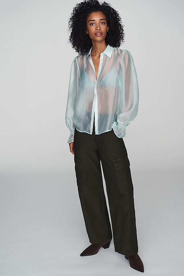 ANTHROPOLOGIE By Anthropologie Sheer Buttondown Blouse